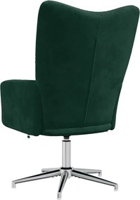 Relaxační křeslo tmavě zelené samet 328119