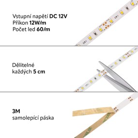 T-LED LED pásek CRI-300 vnitřní záruka 3 roky Denní bílá