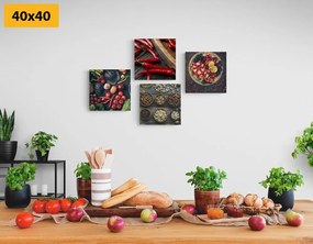Set obrazů kulinářské speciality - 4x 40x40 cm
