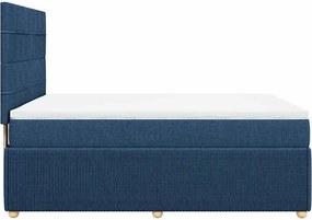 Box spring postel s matrací modrá 140x200 cm textil 3292085