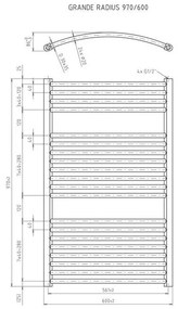 EBS Grande IGR600970OEWLE Radiátor elektrický, tyč vlevo, 60x97cm, bílá