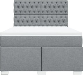 Box spring postel s matrací světle šedá 160 x 200 cm textil 3292846