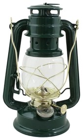 Petrolejová lampa Hurricane Green Brass 24 cm Strömshaga