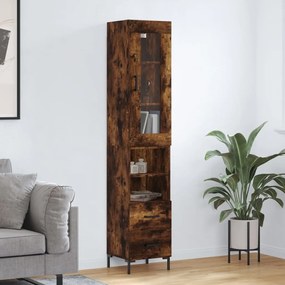 vidaXL Skříň highboard 34,5 x 34 x 180 cm kompozitní dřevo [3199298] Barva: kouřový dub