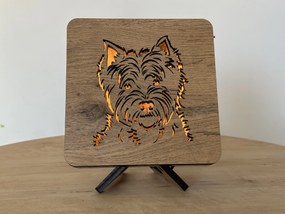 Li-Go "West Highland teriér"  lampa 19x19cm provedení povrchu: dub světlý