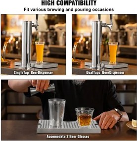 Kegerator odkapávací tác na pivo 304 nerezové tácy na sudy s protiskluzovými