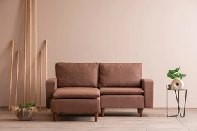 Hanah Home Rohová pohovka LUNGO MINI světle hnědá