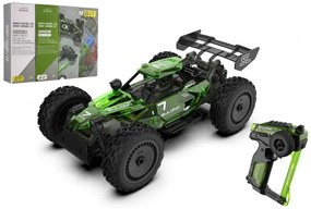 Auto RC buggy plast 22cm stavebnice 24MHz na baterie zelené v krabici 34x25x7cm