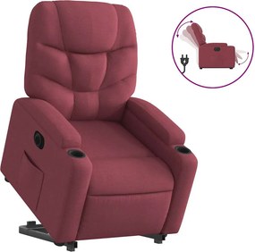Elektrické zvedací polohovací křeslo vínové textil 3204623