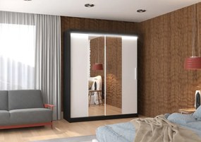 Posuvná skříň se zrcadlem a LED osvětlením DALLAS 180