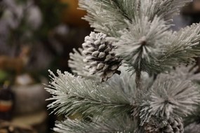 Zasněžený dekorační vánoční stromek v jutě 68cm