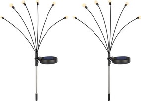 Verk Group SOLÁRNÍ ZAHRADNÍ SVÍTIDLA KULIČKY 2 KUSY PO 6 LED SVÍTIDLECH DÉLKA 70 CM