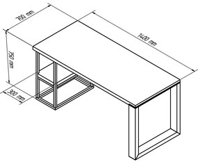 Wuders Pracovní stůl Harvard Velikost: 2200 x 700 mm 2200 x 700 mm