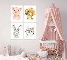 Set dětských obrazů - Domácí zvířátka