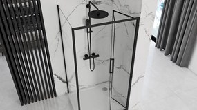 Sprchový kout REA RAPID FOLD 90/dveře x 80/zástěna cm, černý