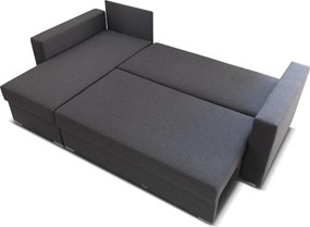 Rohová rozkládací sedací souprava do L MAURICIUS, 239 cm, s úložným prostorem Roh pohovky: Levý, Barva látky: Modro-šedá (Kronos 26)