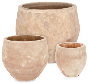 BIZZOTTO Set 3 květináčů MINH světle hnědý