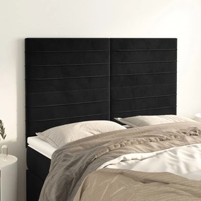 Čelo postele černé 144x5x118/128 cm sametové 3116522