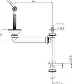 Sink Quality Ferrum, kuchyňský granitový dřez 565x510x205 mm + černý sifon, černá skvrnitá-Brocade, SKQ-FER.B.1K60.XB