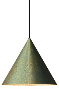 Il Fanale 286.13.OOB Cone, venkovní závěsné svítidlo antická mosaz/bílé sklo, 1xE27 max 15W, prům. 35cm, IP55