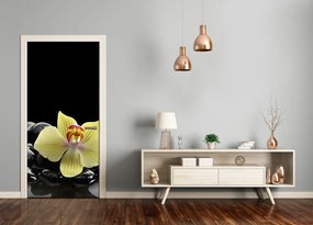 Fototapeta samolepící Orchidej a kamení 95x205 cm