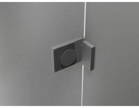 Mexen Lunar, L pětiúhelníkový sprchový kout naklápěcí doleva 100 x 80 cm, 8mm čiré sklo, grafitový profil, 831L-100L-080P-95-00-L