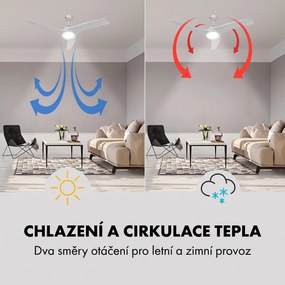 Klarstein Figo, bílý, stropní ventilátor, 52 ", 55 W, stropní lampa, 2 x 42 W, dálkový ovladač