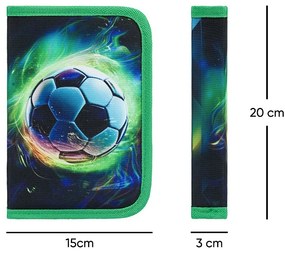 BAAGL Školní penál jednopatrový Fotbal Míč zelený