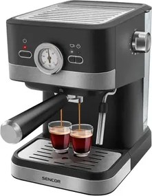 SENCOR SES 1721BK černá / Pákový kávovar / 1050W / 20 bar / 1.5 l / na
