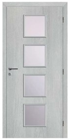 Solodoor Interiérové dveře Etta 4, 60 L, 650 × 1985 mm, fólie, levé, Earl Grey, prosklené