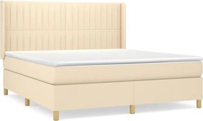 Box spring postel s matrací krémová 180x200 cm textil 3132174