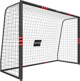 SPORTNOW Fotbalová branka pro zahradu 300 x 200 cm, robustní venkovní branka s polstrováním sítě, zemní kotvy, antikorozní povrch
