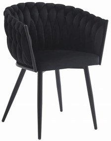 SUPPLIES ORION luxusní jídelní židle, velvet látka, v černé barvě