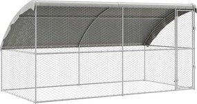 Psí kennel 2 ks Stříbrná 4 x 2 x 2 m Pozinkovaná ocel 3368328