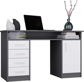 Psací stůl ADA 125 cm antracit/bílý