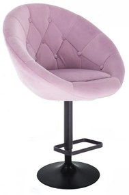 LuxuryForm Barová židle VERA VELUR na černém talíři - fialový vřes