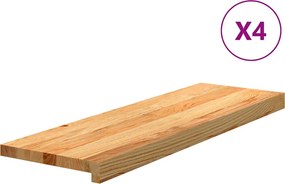 Nášlapy na schody 4 ks světle hnědé 80x25x2 cm masivní dub 3282954