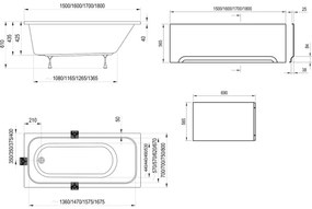 Ravak C741000000 - Vana CHROME 170x75 cm akrylát/bílá