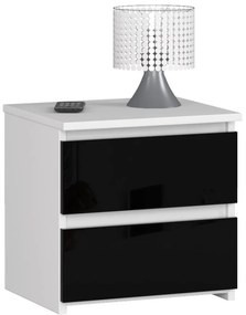 Noční stolek CL2 40 cm bílý/černý