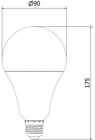 Mexen Nova, LED žárovka E27, A95, 25W, neutrální - 4000K, 2625 lm - L100-E27-2540-01