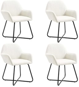 Jídelní židle 4 ks krémové textil 277098