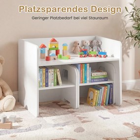 Costway Dětský stůl s 2 židličkami set a židlí s deskovým hracím stolem s – bílý