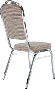 Stohovatelná židle, béžová/vzor/chrom, ZINA 3 NEW