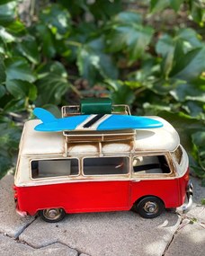 Plechový model Retro autobus se surfem