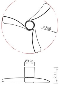 Matra 9054 Nemo XS, lopatkový ventilátor se svítidlem a dálk. ovladačem, LED 18W 2700-5000K, bílá/dřevěná, průměr 72cm