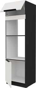 ARIA wb | vysoká skříňka 60 DPM-210 2F na vestavnou troubu a mikrovlnku | 60 cm | ANTI FINGERPRINT povrch | černá/bílá