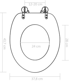 WC sedátko s funkcí pomalého sklápění 2 ks MDF motiv delfínů - Default Title