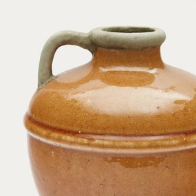 OnaDnes -20% Hořčicově žlutá keramická váza Kave Home Tamariu 16 cm