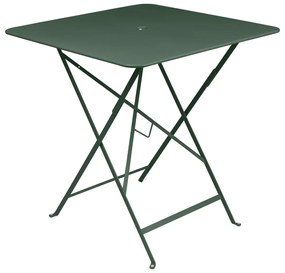 Tmavě zelený kovový skládací stůl Fermob Bistro 71 x 71 cm