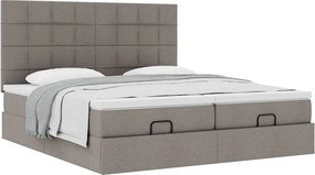Osmanský rám postele s matrací taupe 160x200cm textil 3313689